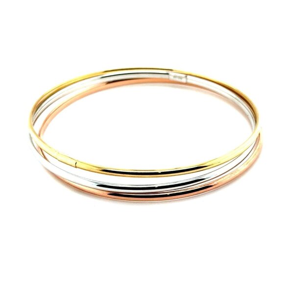 Jewelry | 14k Tricolor Gold Stackable Bangles | Poshmark